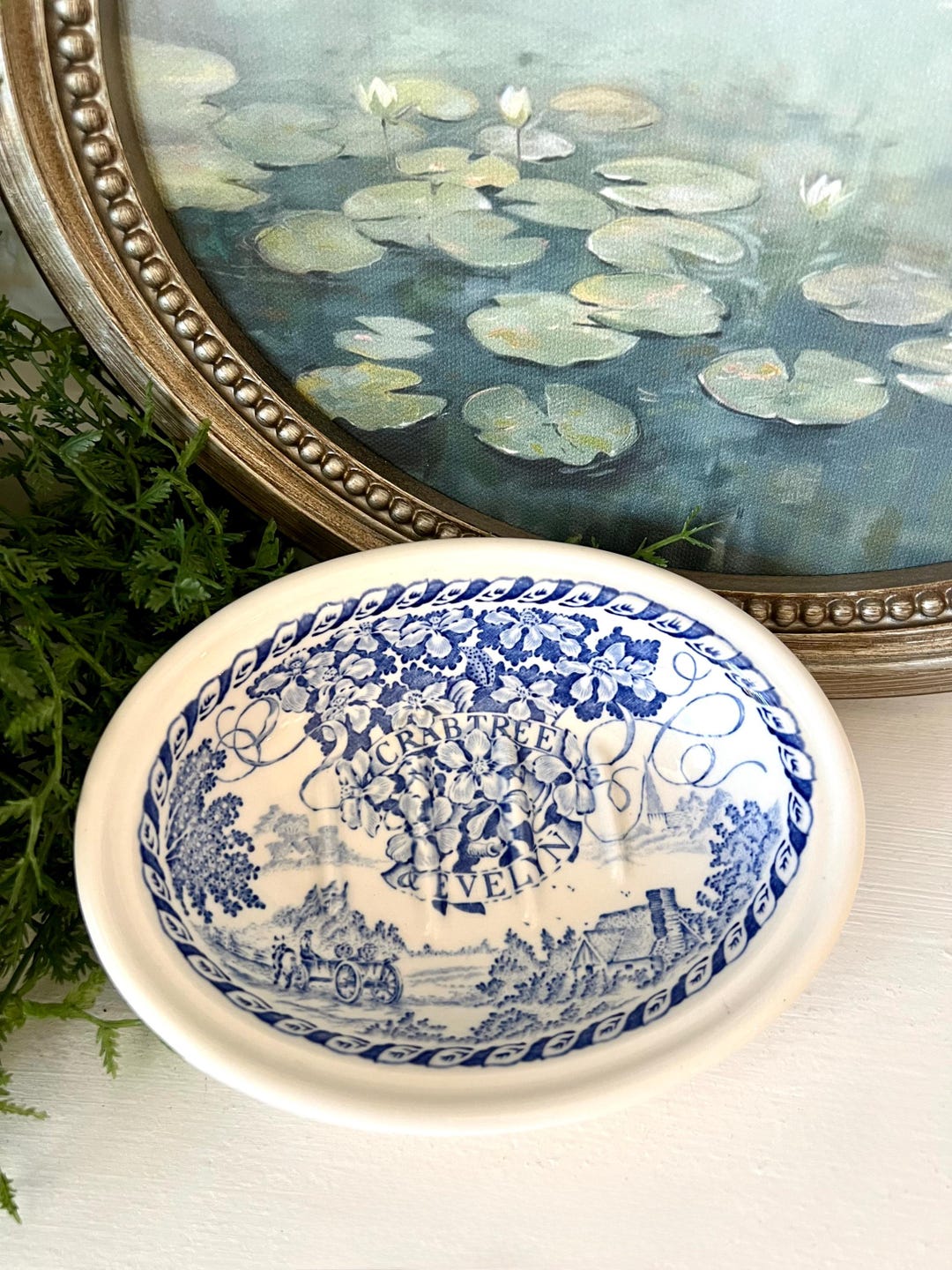 Vintage Blue and White Mason's Crabtree & Evelyn London Soap Dish ...