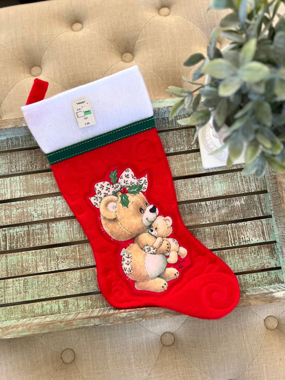 Vintage Morehead Inc. , Christmas Stocking - Unused - Patchwork Teddy ...