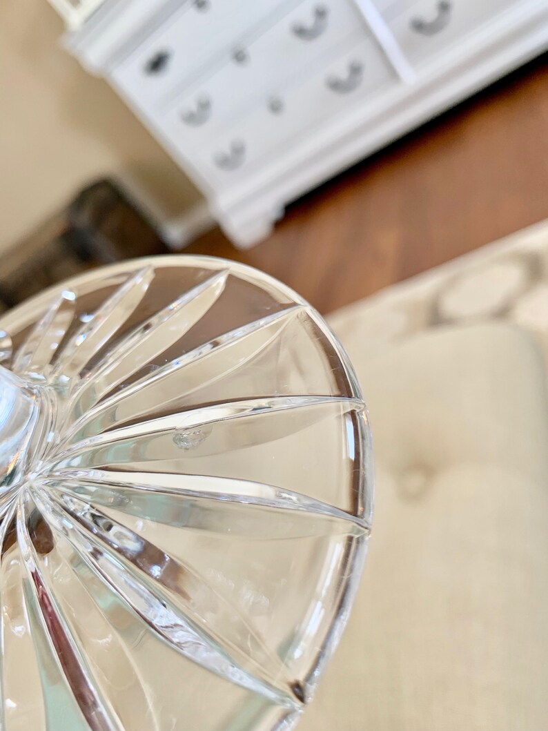 Gorham Crystal Single Light Candlestick Set of Two Vertical Fan ...