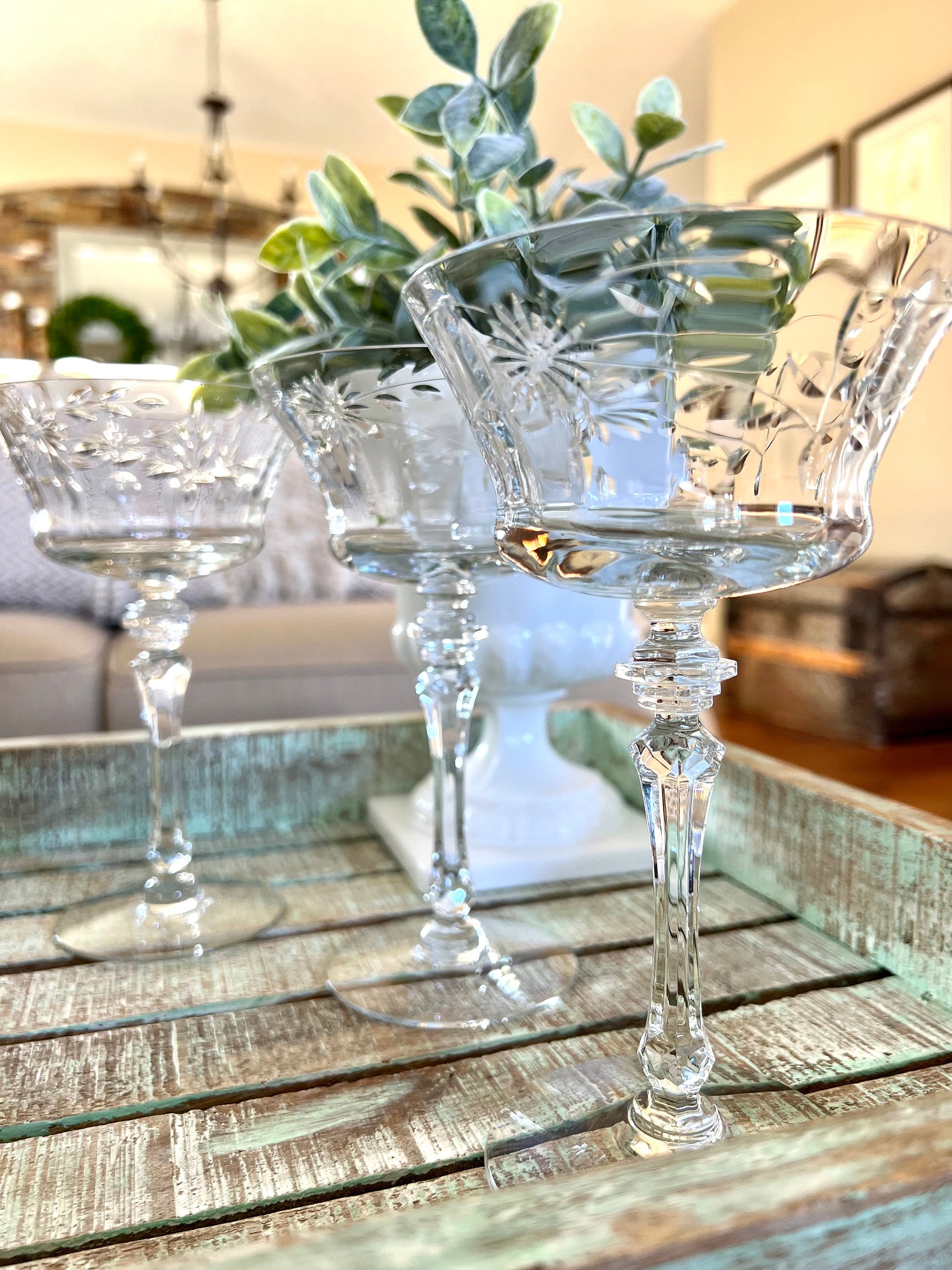 Tiffin Franciscan Crystal Champagne Tall Sherbet Set of Four - Etsy