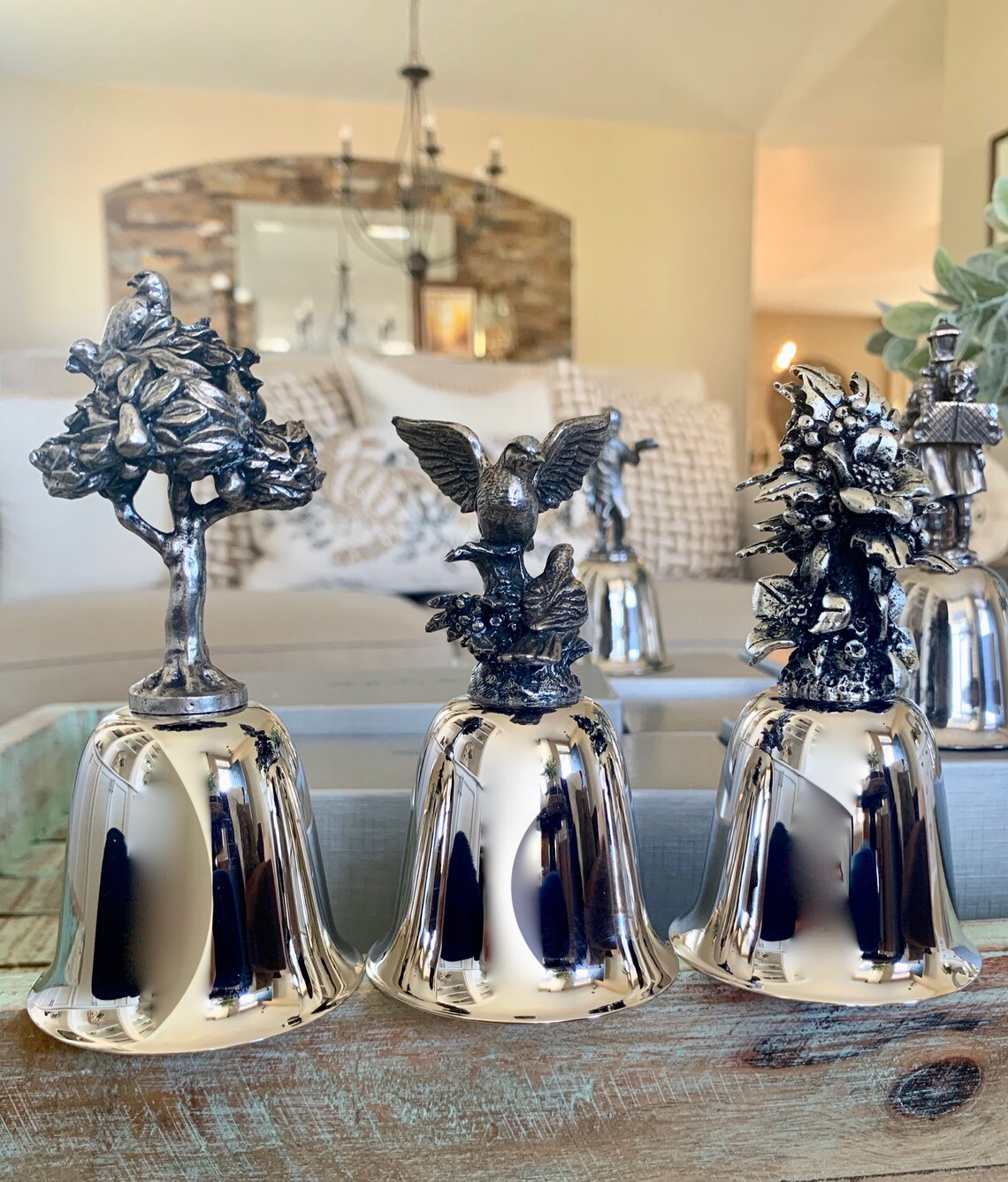 8 the Danbury Mint Christmas Bells Silverplate W/original Box - Etsy