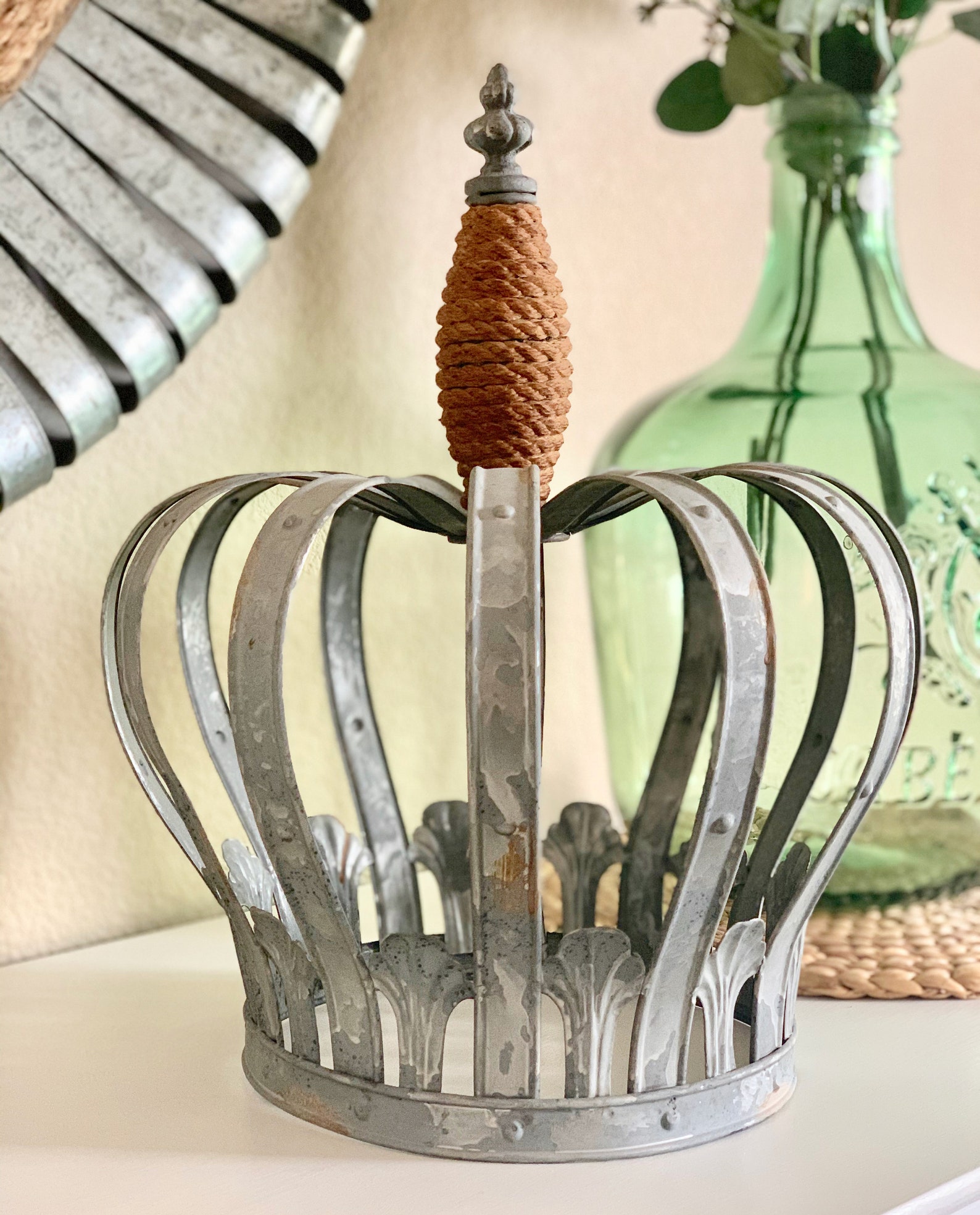 Large French Provincial Galvanized King Crown Crown Decor - Etsy