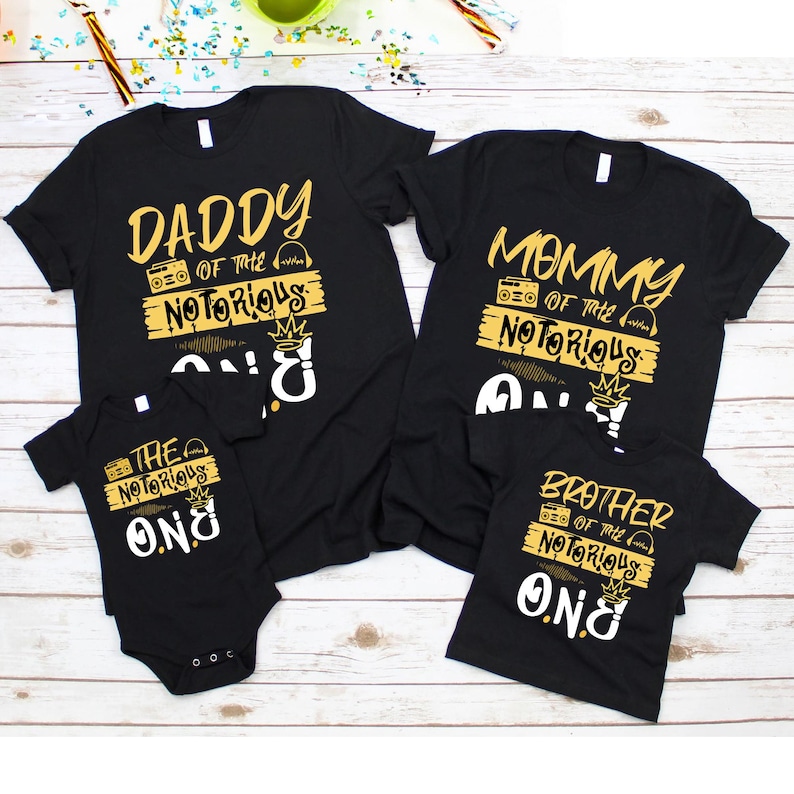 Personalized Notorious One 1st Birthday Shirt: 90s Hip Hop Party Tees ...