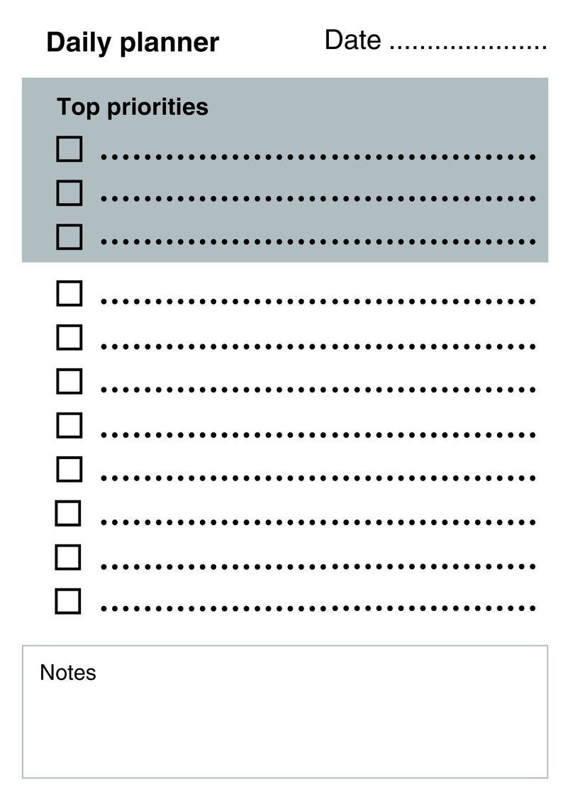 Simple to Do List, Download PDF Print at Home, Task List Template ...