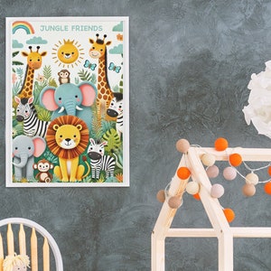 Digital Download Jungle Animal Poster for Kids | Adorable Wall Art ...