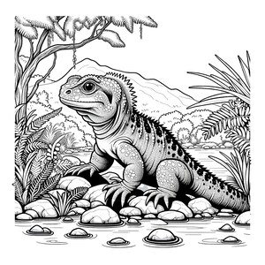 New Zealand Tuatara Children's Colouring Page - Etsy