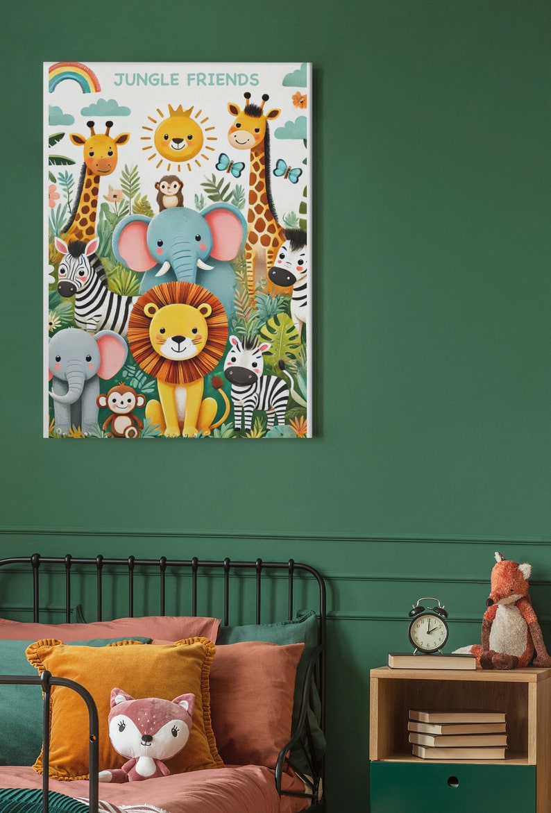 Digital Download Jungle Animal Poster for Kids | Adorable Wall Art ...