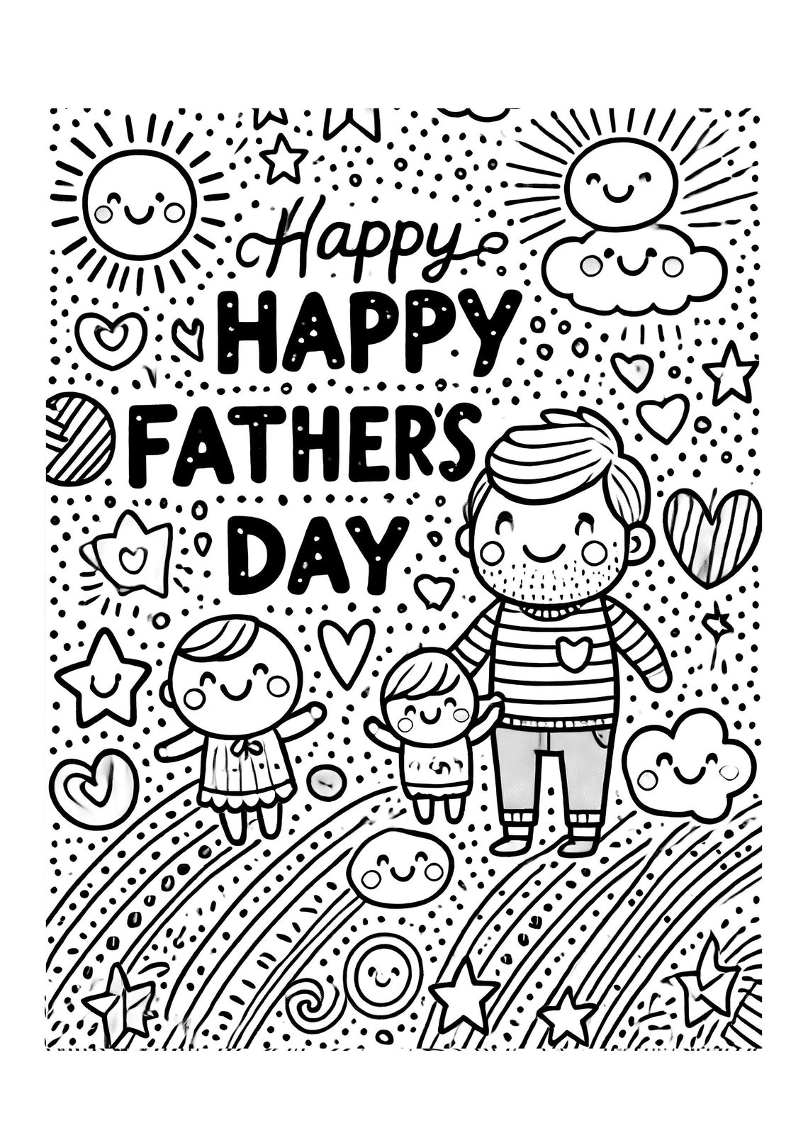Happy Father's Day Coloring Page Pack | Father's Day Coloring ...