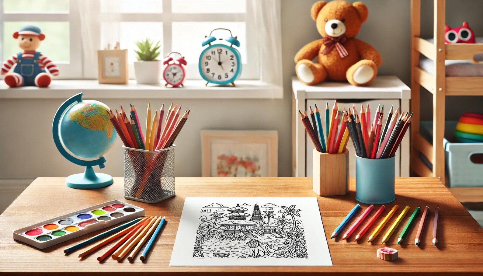 Bali Adventure Educational Coloring Page for Kids - Instant Digital ...