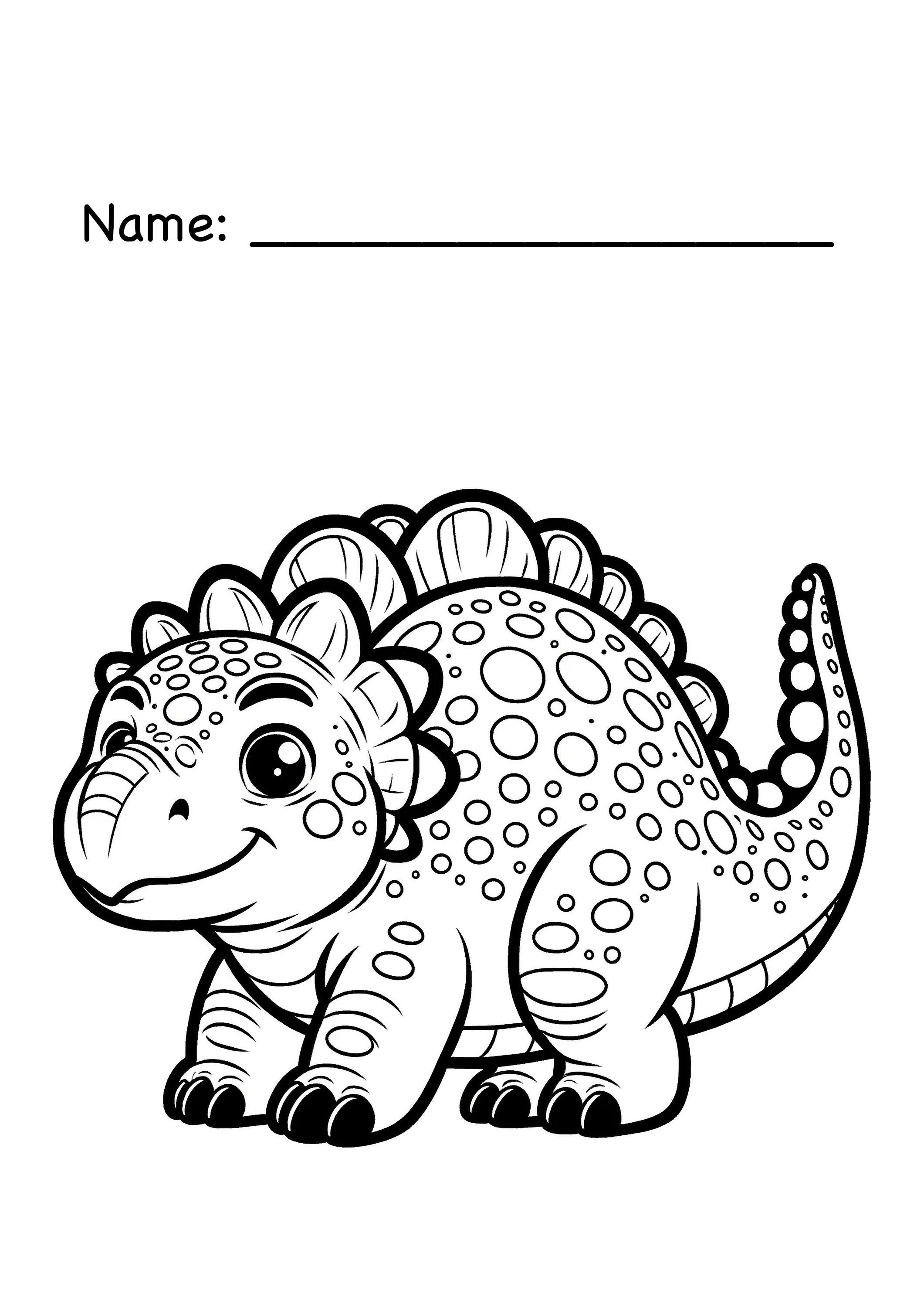 Ankylosaurus Educational Children's Colouring Page - Etsy