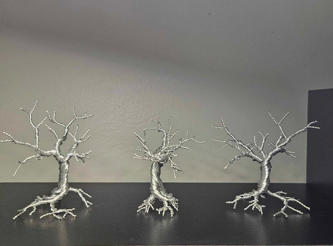 Miniature Wire Trees Silver Collection of 3 Pieces - Etsy