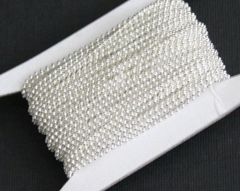 12 Ft. Spool of Rhodium Plated ROUND Ball Chain 1.5mm Ball Size With 10 ...
