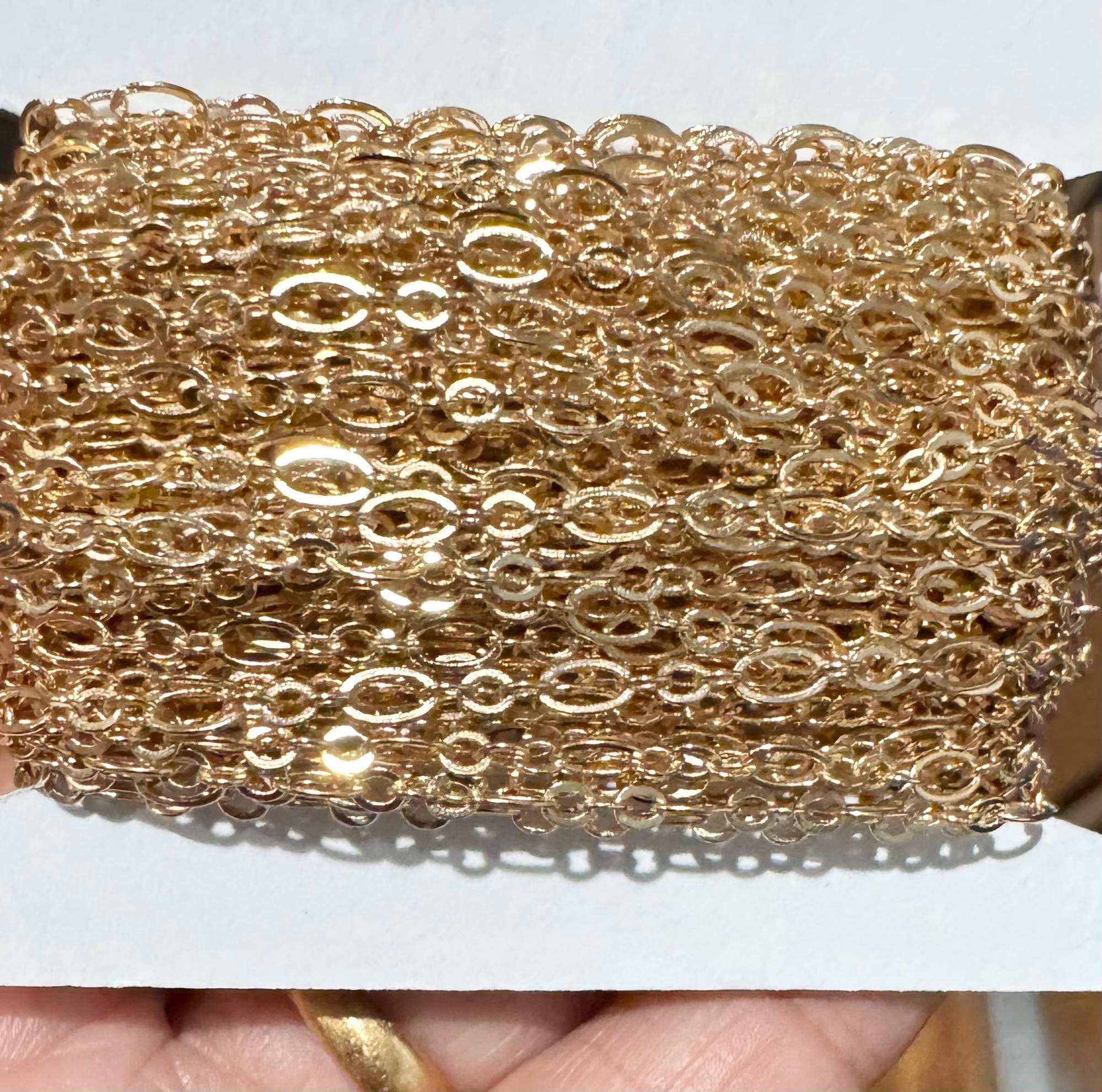 32ft Spool Gold Color Chain 3 and 1 Long and Short Link 4.5x2.5mm - Etsy