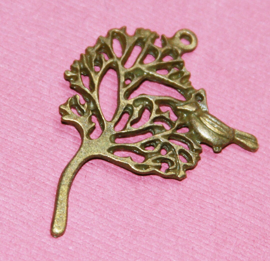 6 Pcs Antique Brass Tree Pendant 21x40mm, Antique Bronze Tree Pendant ...