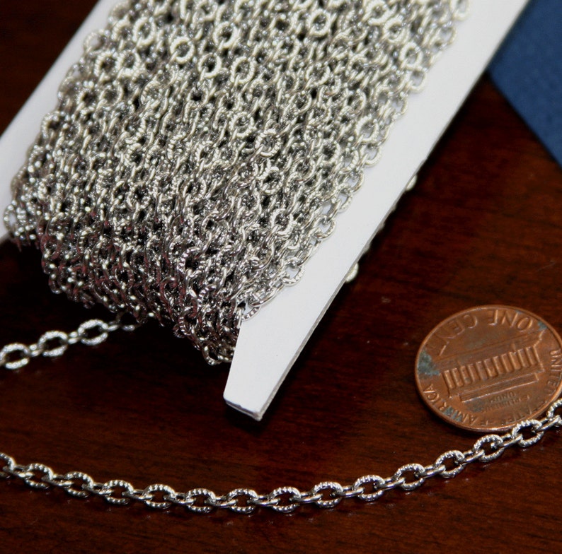 Stainless Steel Texture Cable Chain 4x3mm -unsolder Links 10ft - Etsy