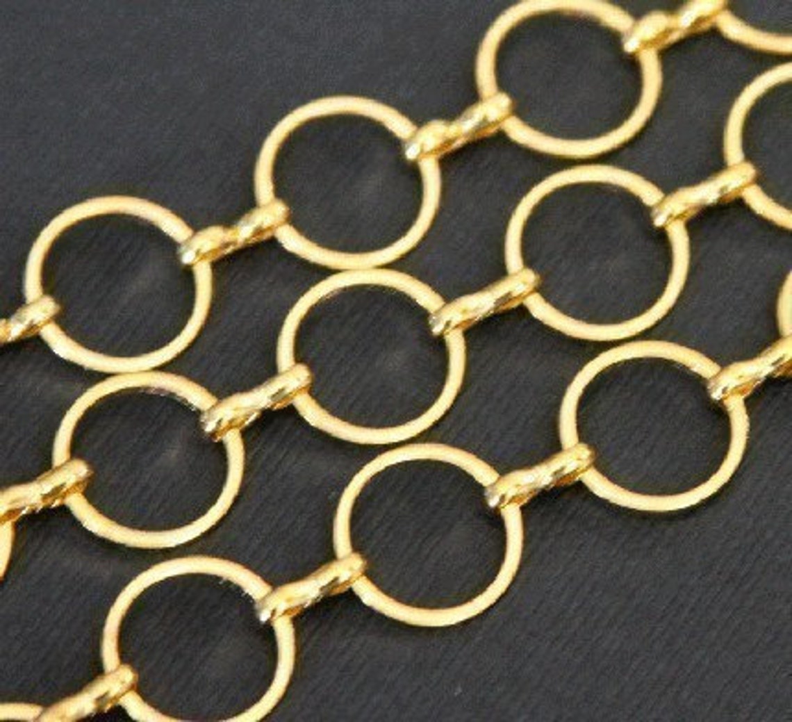 5 Ft Gold Plated Brass Circle Links Chain 12mm - Etsy