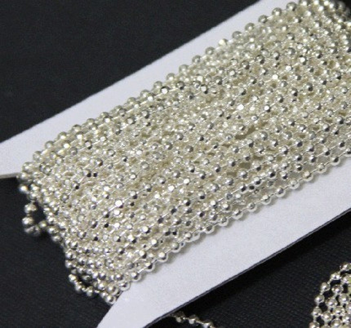 100 Ft High Quality Silver Plated Brass Faceted Ball Chain - Etsy