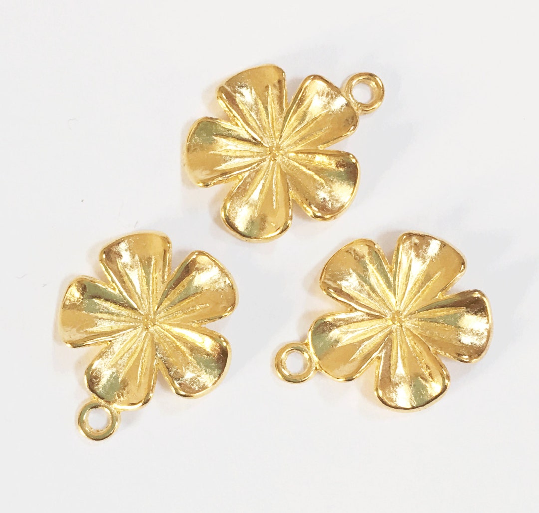12 Pcs Gold Tone Flower Pendant 20x19mm , Bulk Alloy Flower Pendant - Etsy