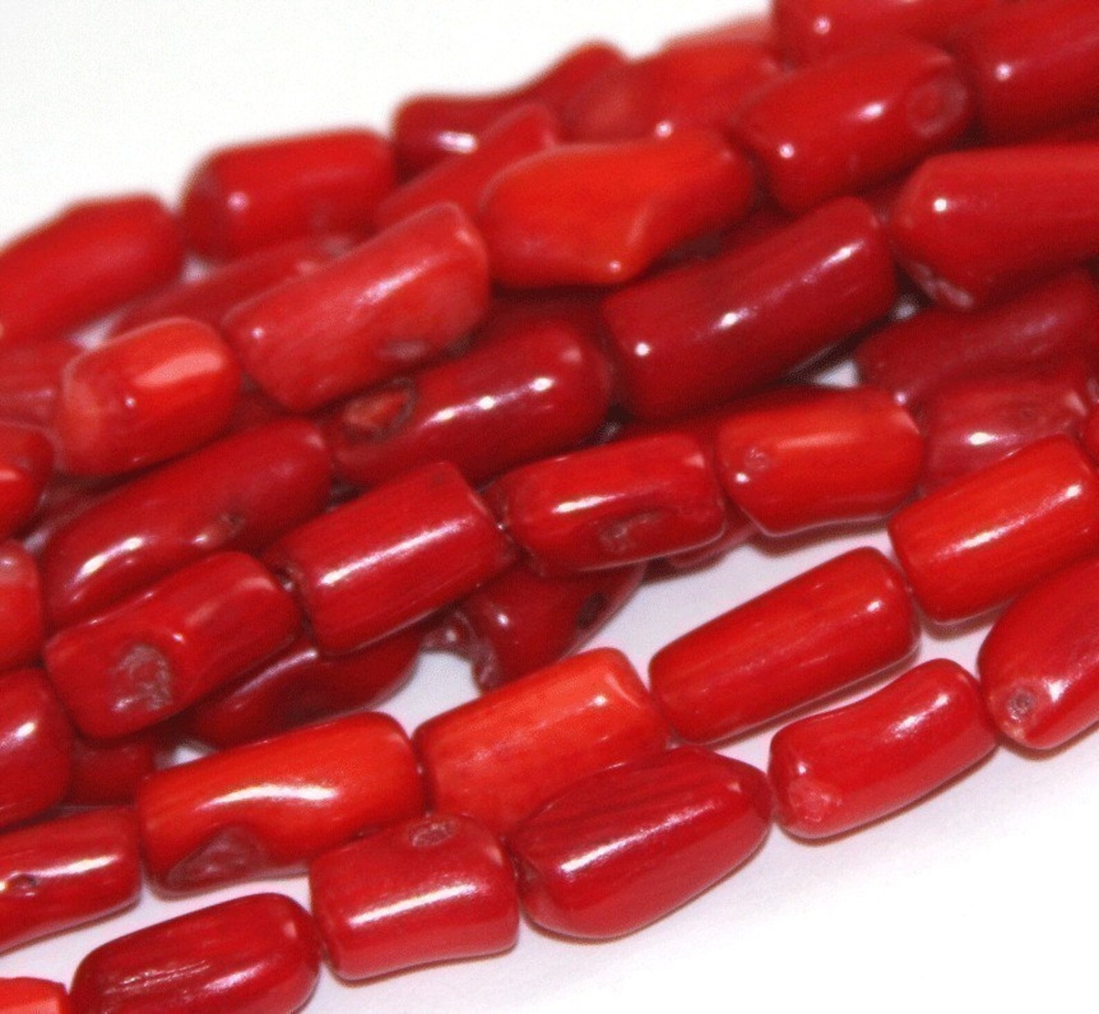 16 Inches Strand of Red Bamboo Coral Stick 8-10mm | Etsy