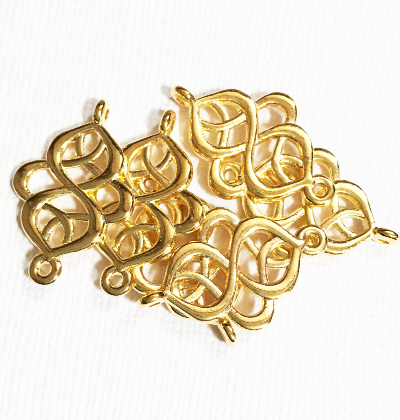 12 Pcs Gold Swirl Connector 28x18mm Gold Plated Connector - Etsy