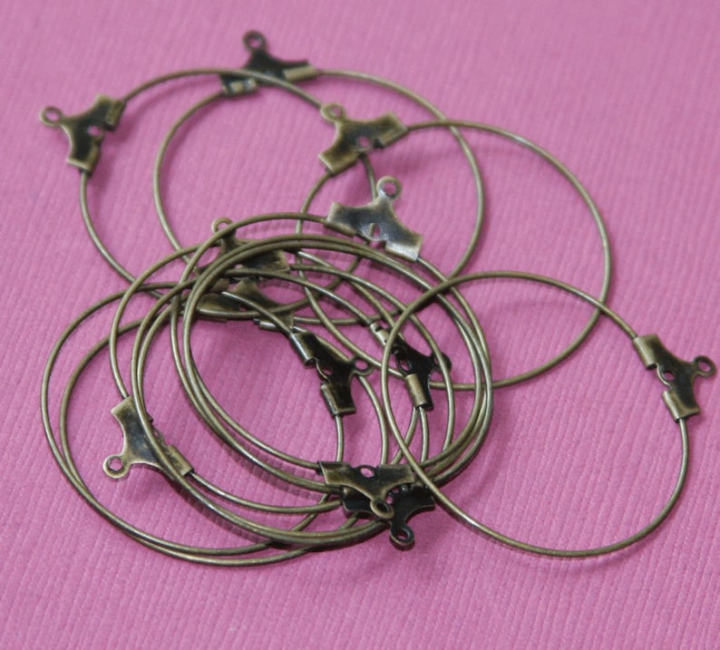30 Pcs Antique Brass Beading Hoops 35mm - Etsy