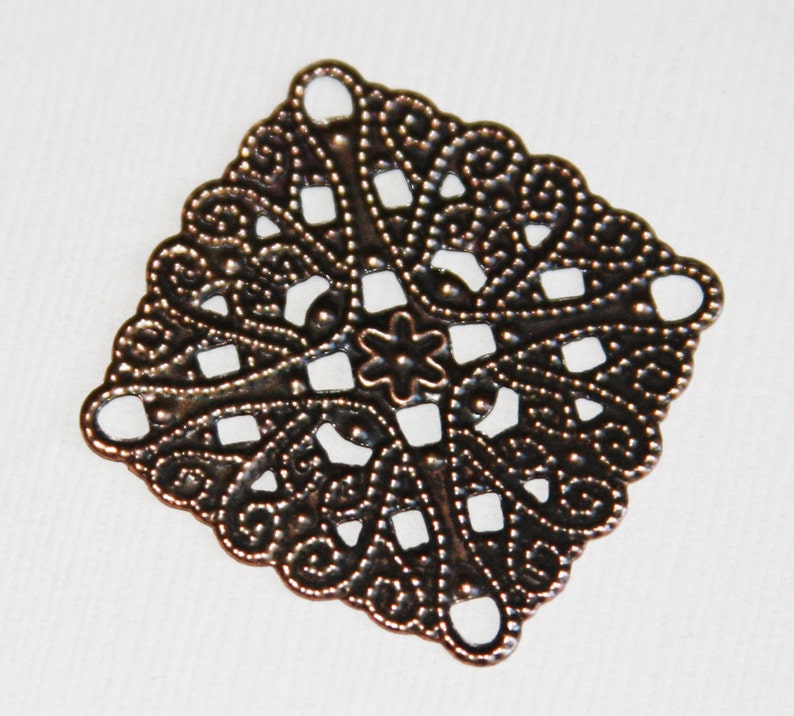 10 Pcs Antiqued Copper Square Filigree Finding 28mm - Etsy