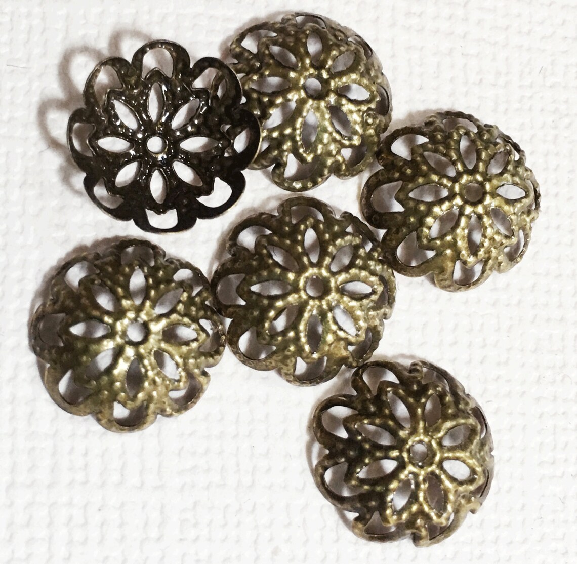 100 Pcs Antiqued Brass Filigree Bead Caps 12mm - Etsy