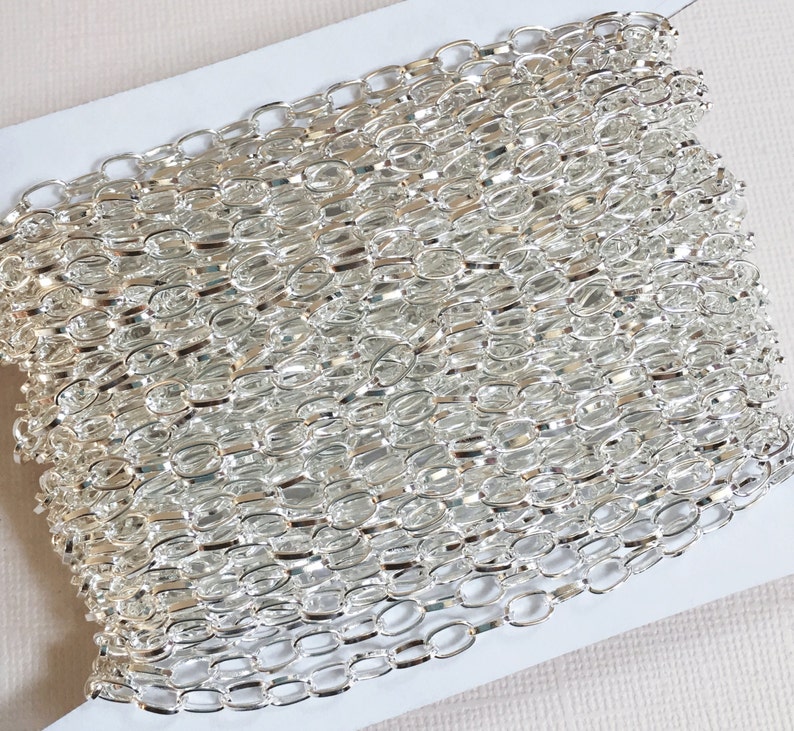 32ft Silver Plated Drawn Cable Chain 6x3.5mm Bulk Silver - Etsy