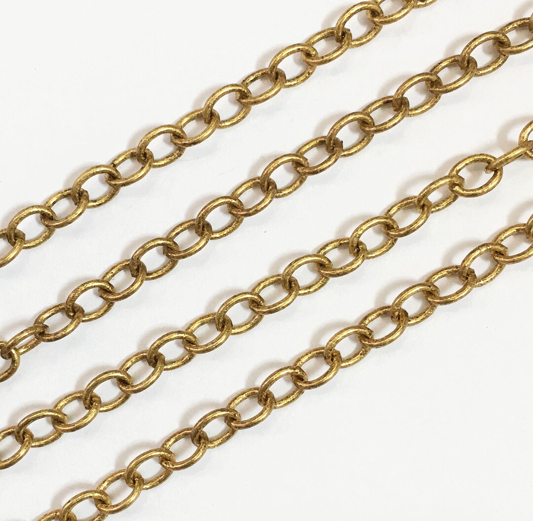 10ft Antique Gold Round Cable Chain 4x5mm: Brass Soldered Links - Etsy