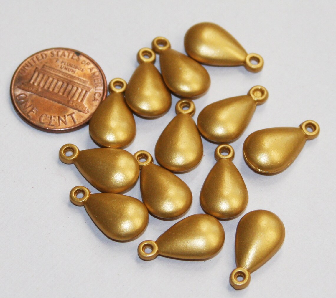 50 Pcs Painted Acrylic Teardrop Pendant 16x9mm Antique Gold Color - Etsy