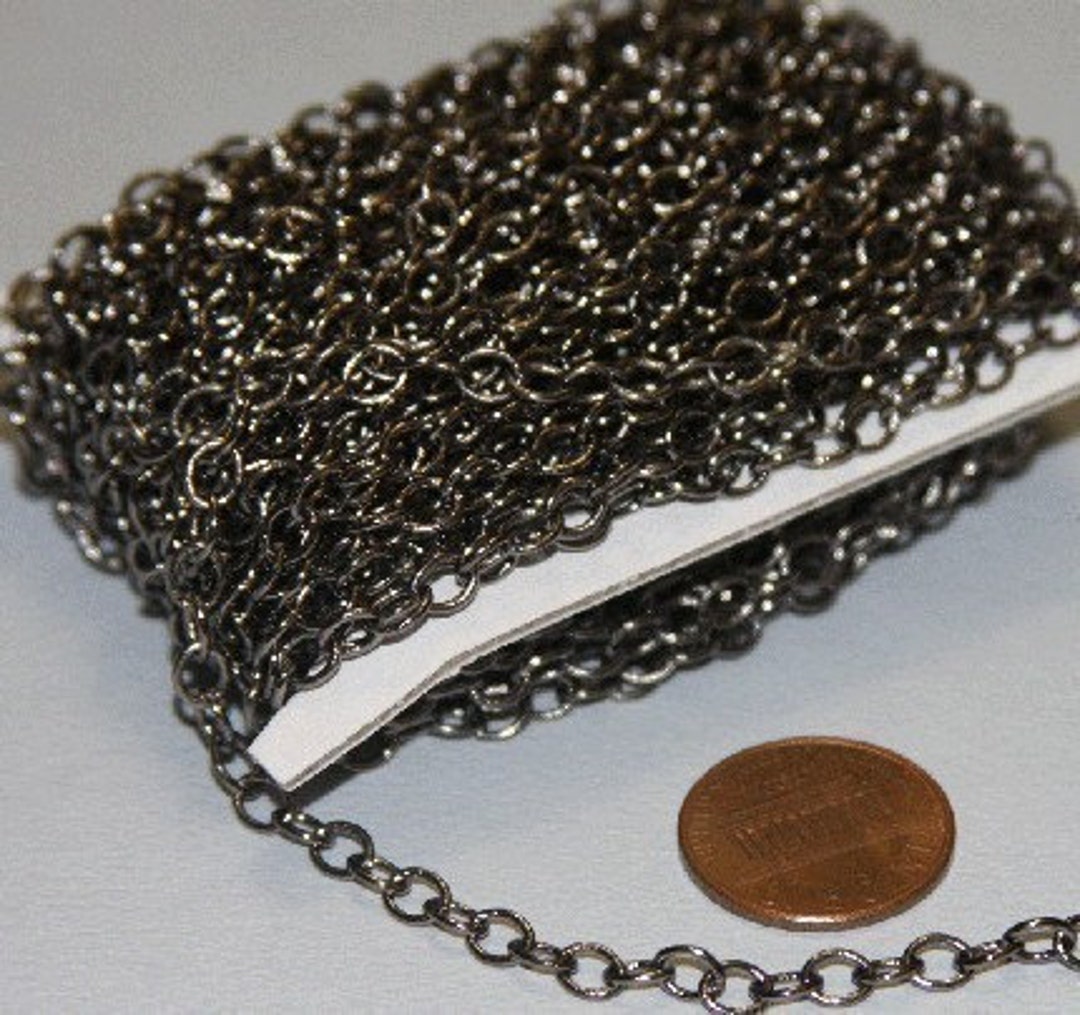 32ft Gunmetal Round Cable Chain 4x5mm - Soldered Links - Etsy