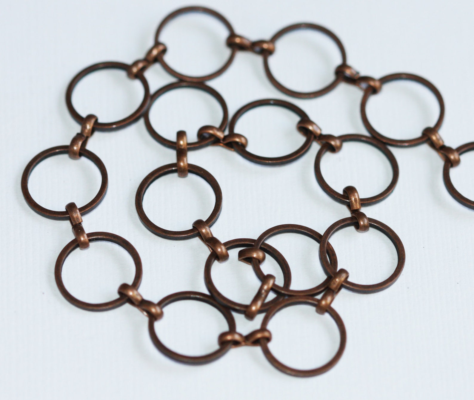 5 Ft Antique Copper Circle Links Chain Ring Footage Chain - Etsy