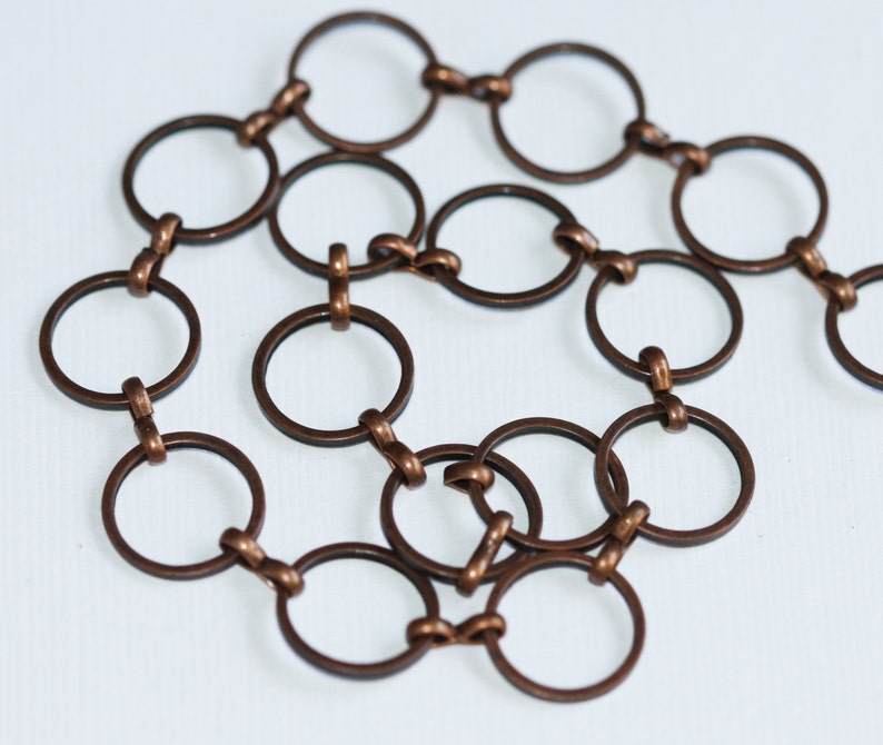 5 Ft Antique Copper Circle Links Chain Ring Footage Chain - Etsy