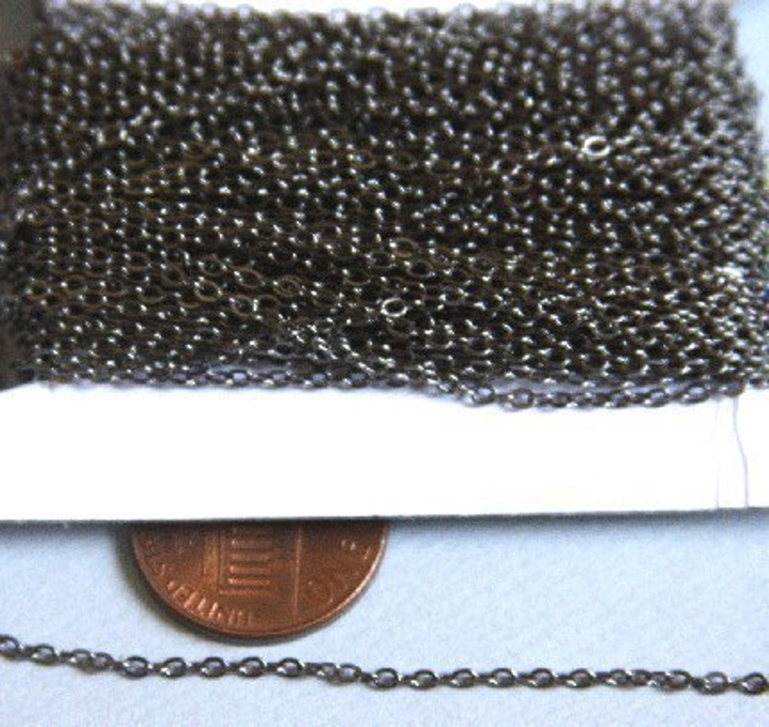 10 Ft Gunmetal Plated Tiny Flat Soldered Cable Chain 2mm - Etsy