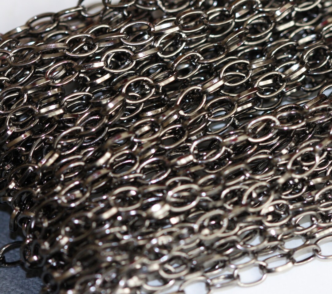 10ft Gunmetal Drawn Cable Chain: 6x3.5mm Bulk Steel Jewelry Supplies - Etsy
