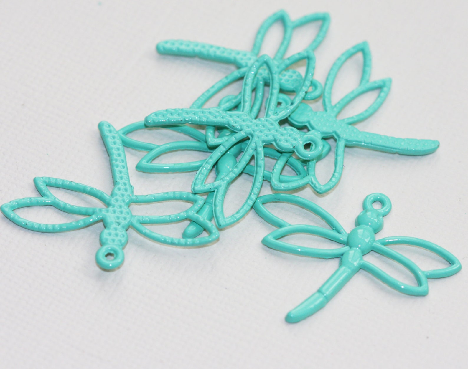 6 Spray Painted Alloy Dragonfly Pendant 25x21mm Light Green | Etsy