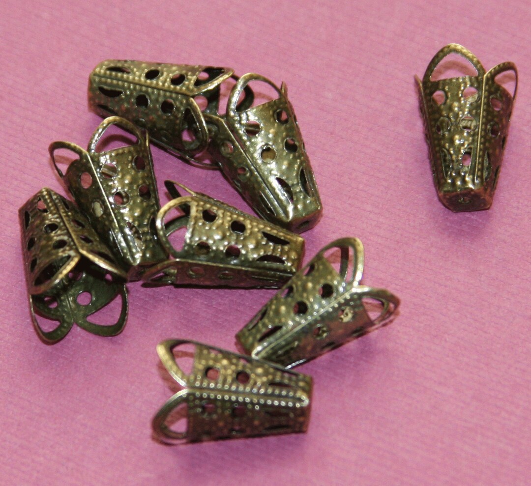 50 Antique Brass Filigree Cone Bead Caps (11x16mm) - Etsy