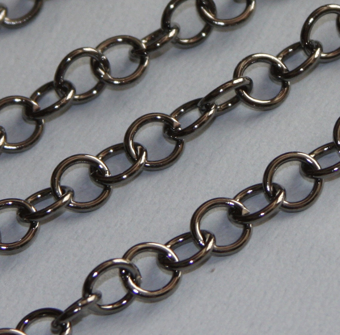 Close Out 10ft Gunmetal Plated Round Cable Chain 7mm - Etsy