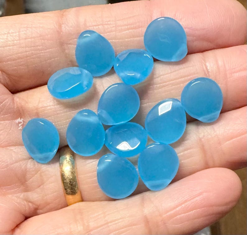 6 Blue Quartz Faceted Heart Briolette Beads 8x10mm - Etsy