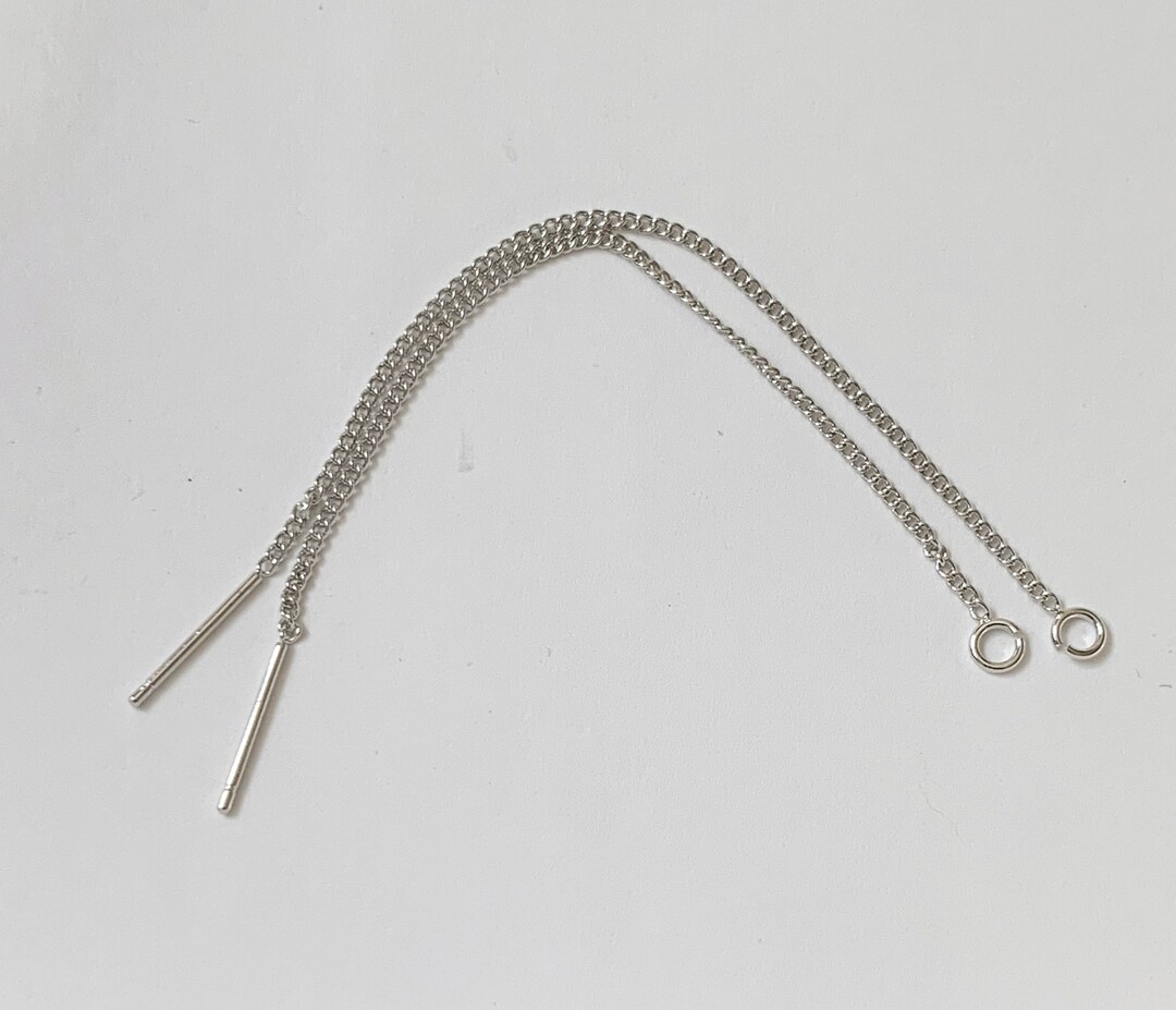 10 Platinum Color Color Ear Thread , Platinum Threader Earring 80mm ...