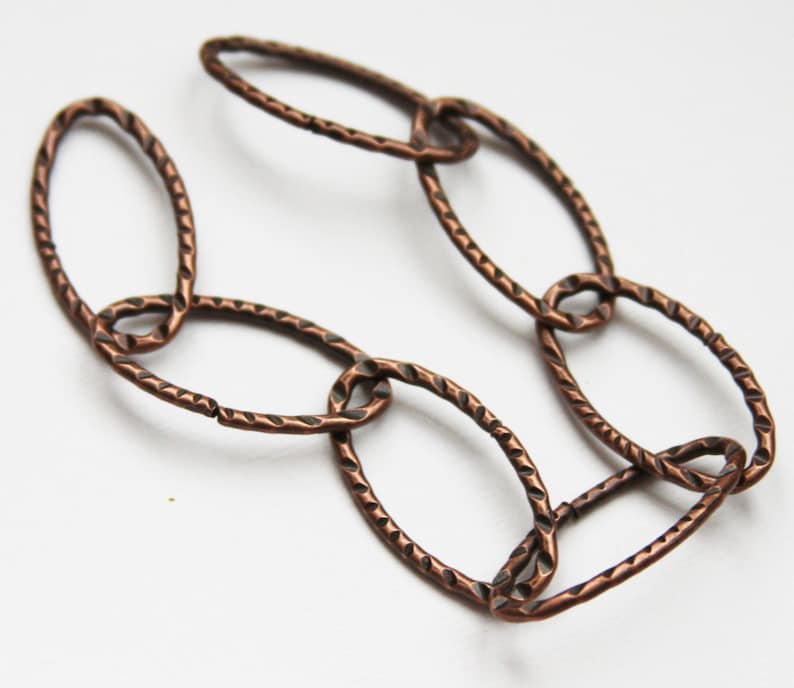 20 Pcs Antiqued Copper Hammered Oval Links 30x17mm - Etsy