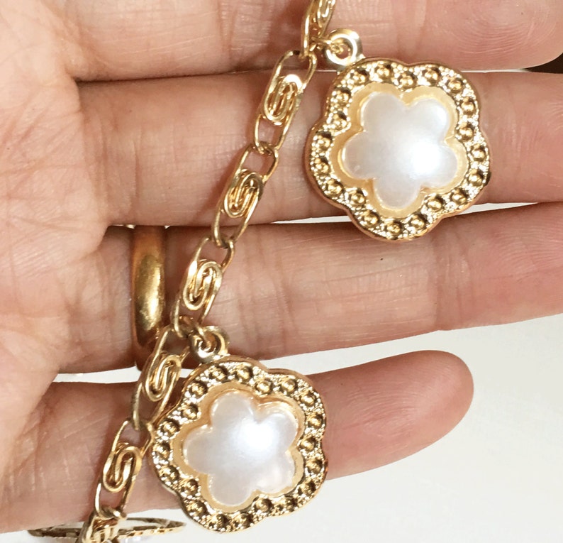 Gold Color Chain With Flower Drops Gold Flower Chain - Etsy