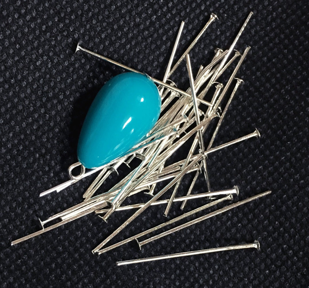 550 Pcs of Silver Plated Flat Head Pin 21 Gauge, Steel Base Head Pin, 0 ...