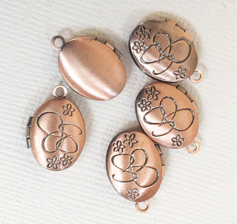 5 Pcs of Antique Copper Plated Brass Oval Locket Pendant | Etsy
