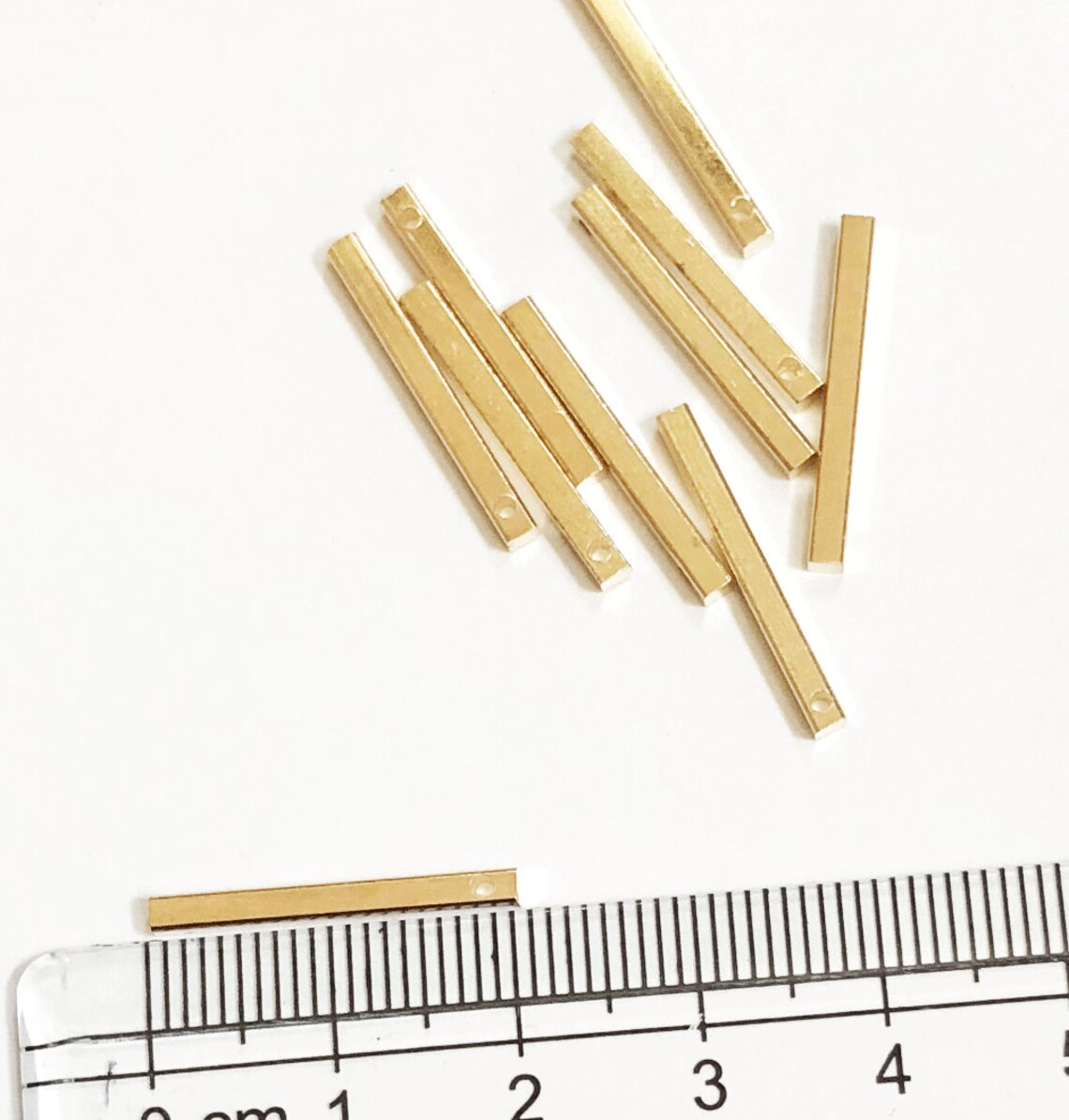 10 Light Gold Color Brass Rectangle Bar Pendant 20mm Long - Etsy