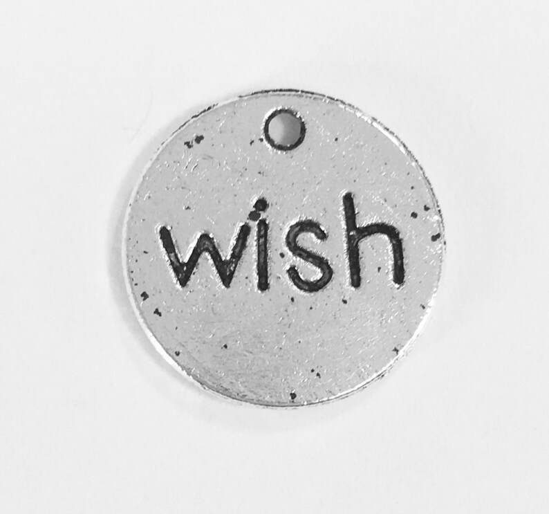 20 Pcs Antiqued Silver Double Sided Wish Coin - Etsy