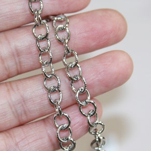 40 Inch Antique Silver Plated Steel Cable Chain - 7mm Round Links - Etsy