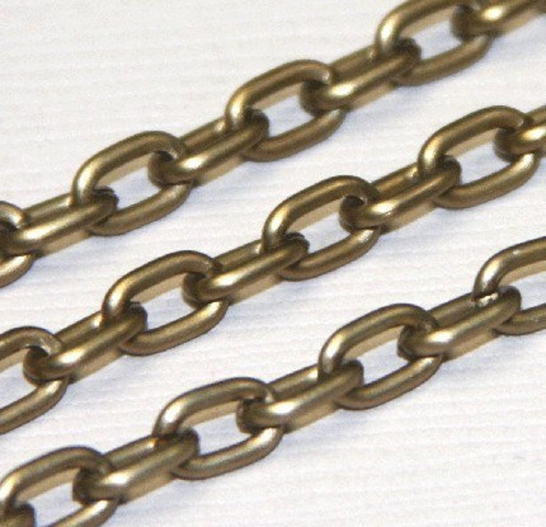 15 Ft Aluminum Light Weight Chain 7X4.2 Mm - Antiqued Gold - Open Links ...