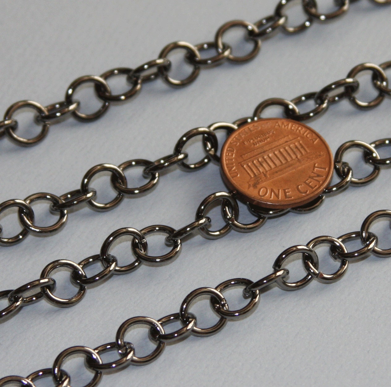 Close Out 10ft Gunmetal Plated Round Cable Chain 7mm - Etsy