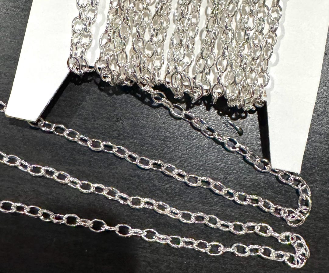 45 Ft Silver Plated Texture Cable Chain 5x3mm - Etsy